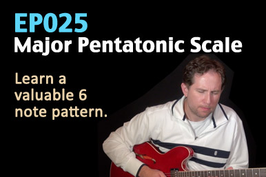 Major Pentatonic Scale Pattern (6 Note Box) and Solo in A - EP025