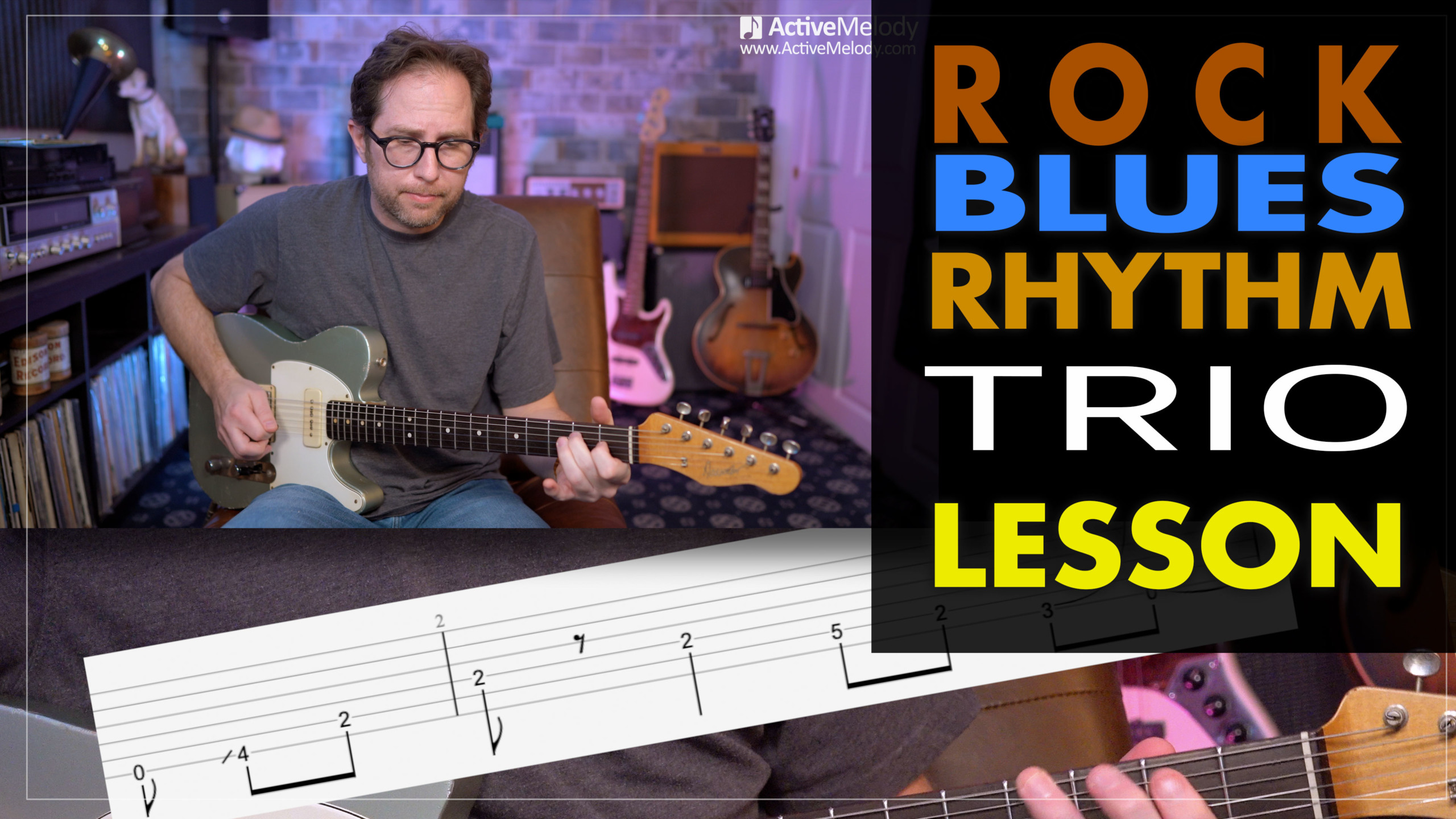 Rhythm guitar lesson - Rock blues rhythm in a trio using the Call ...