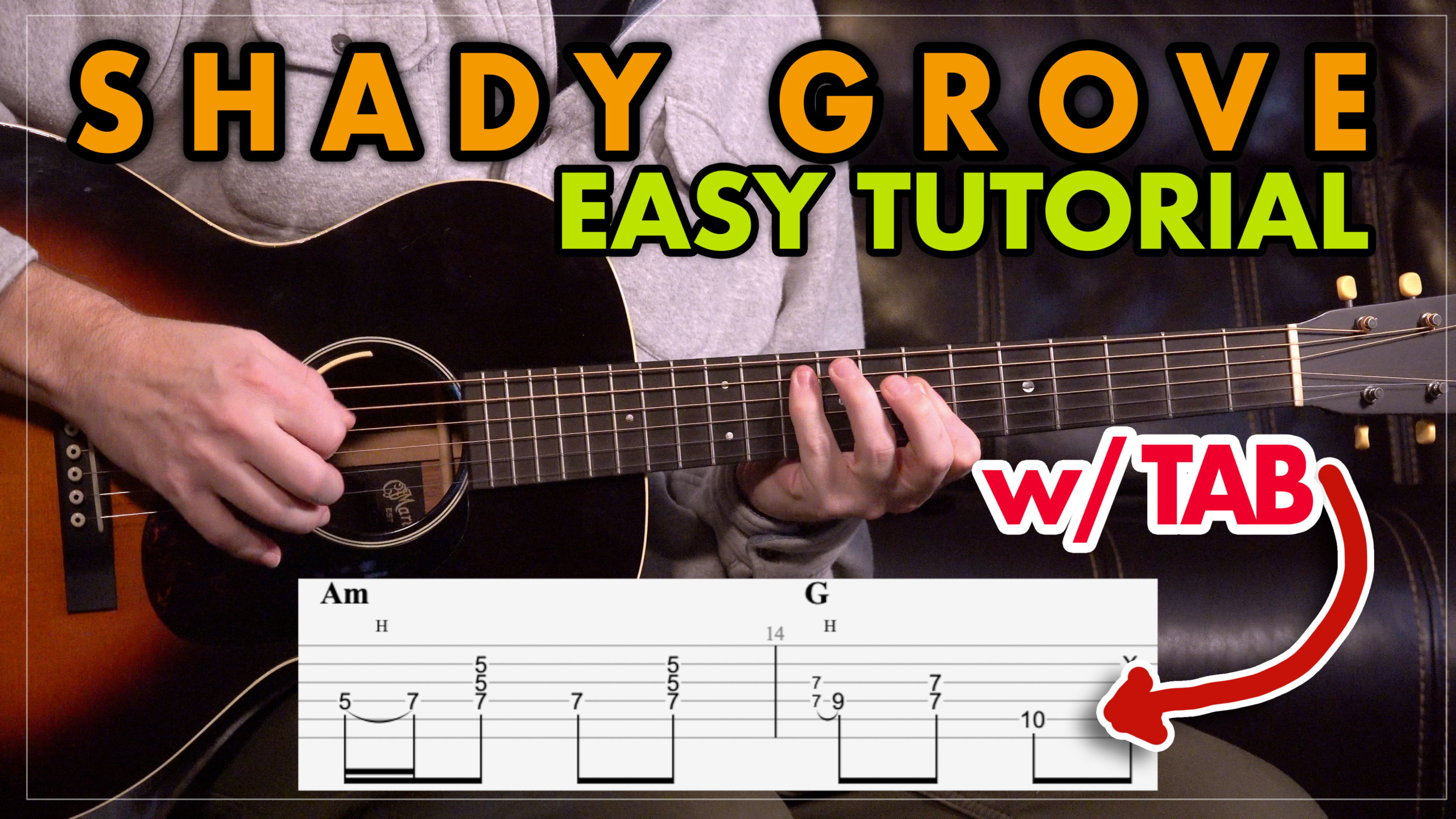 Shady Grove for guitar - 2 Levels of Difficulty - EP448